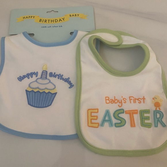 Carter's | Accessories | Happy Birthday And First Easter Baby Bibs ...